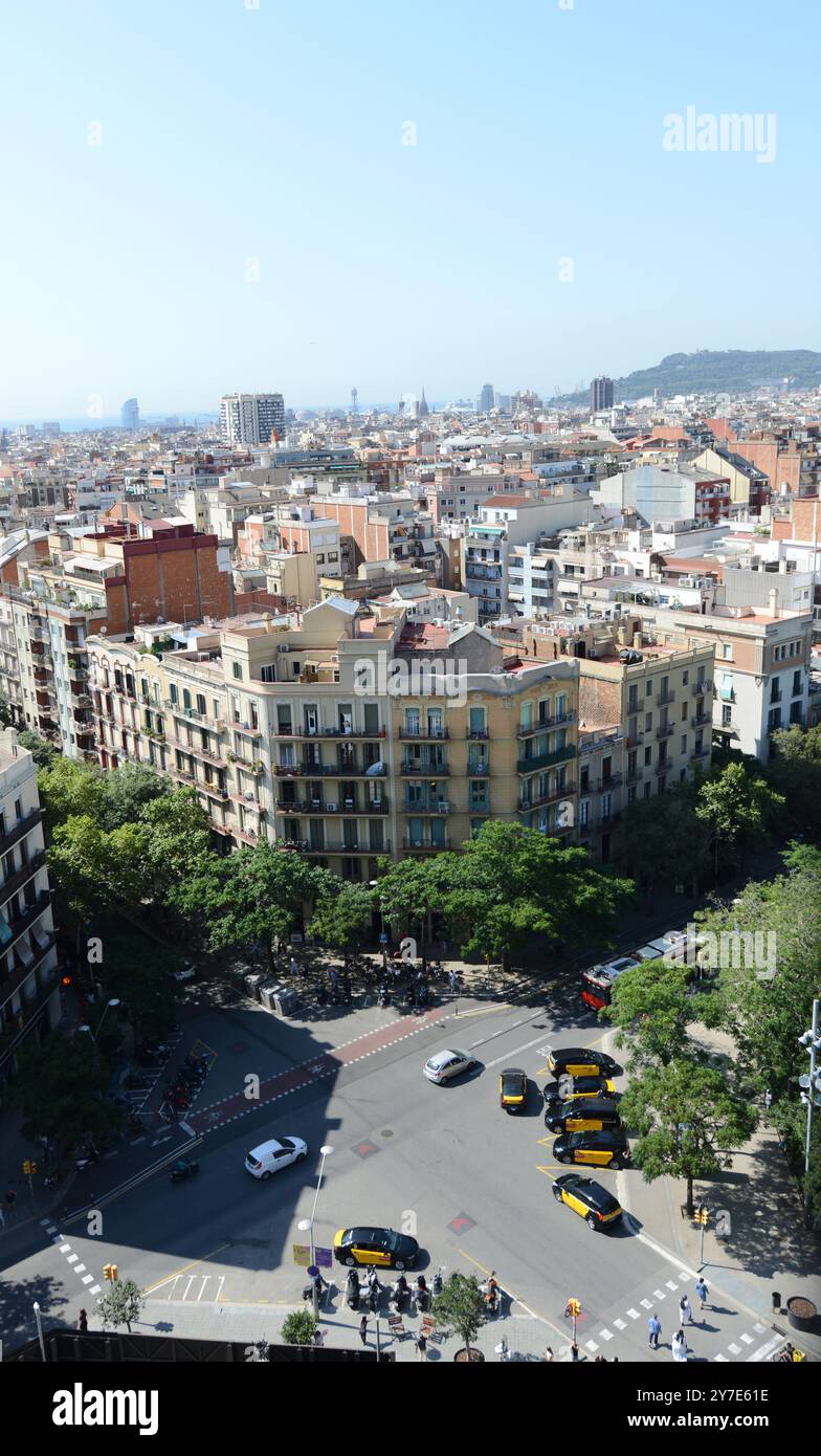 Beautiful city views seen from the tower of the Sagrada Familia ...