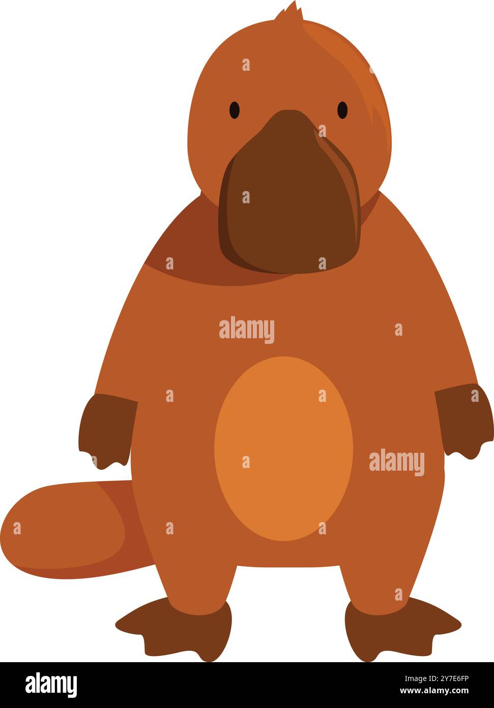 Friendly looking cartoon platypus standing on its hind legs Stock ...