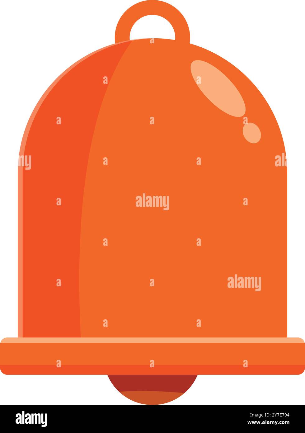 Simple orange bell ringing loudly, announcing an important event Stock ...
