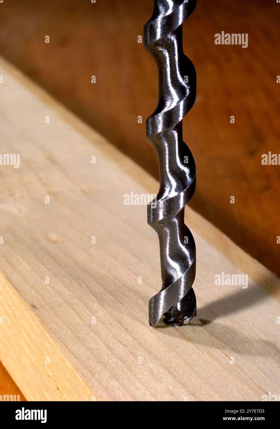 Drill Bit and Wood, Inclined Plane Drill Bit Stock Photo - Alamy