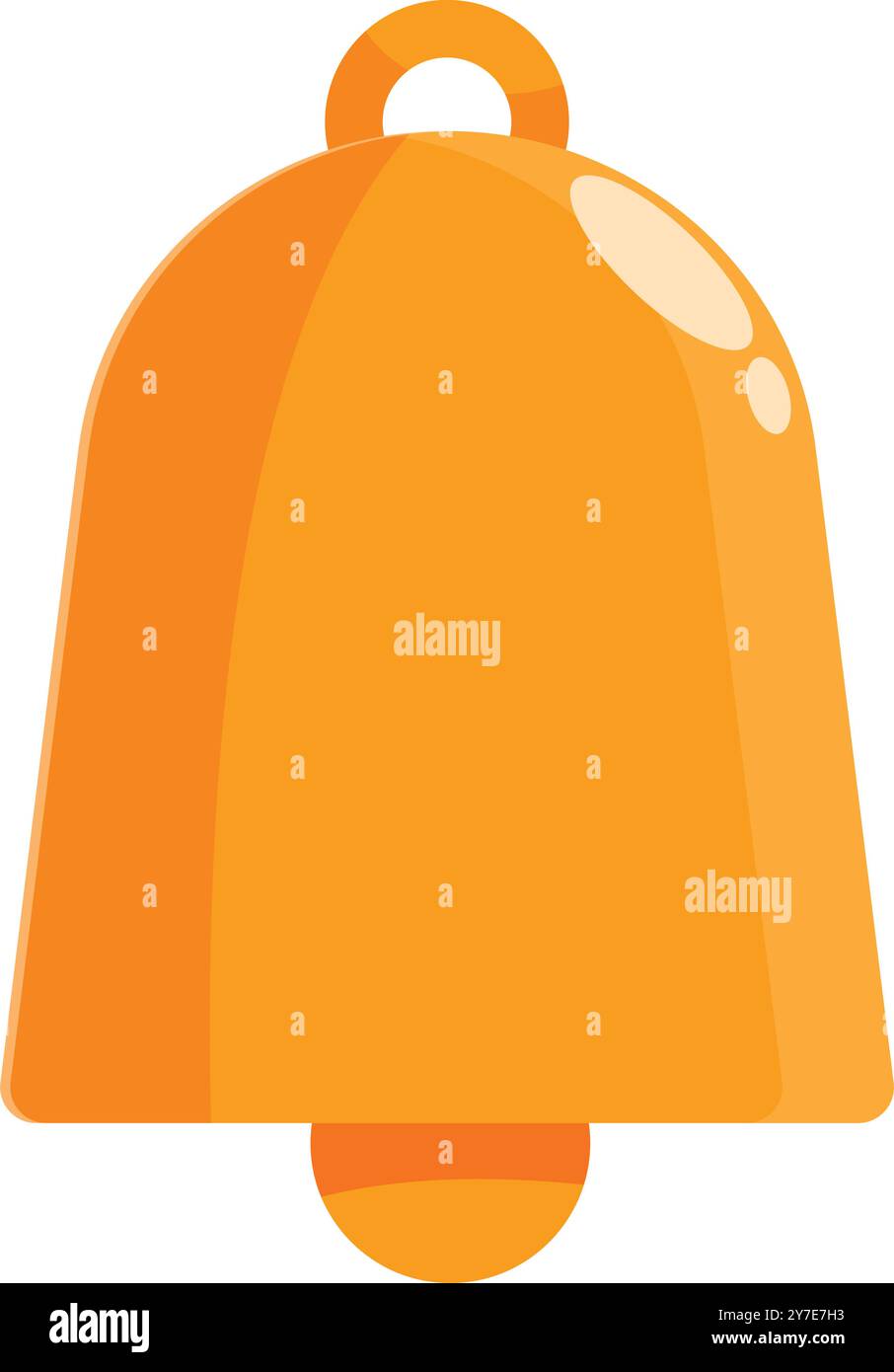 Cartoon illustration of a shiny orange bell is perfect for representing ...