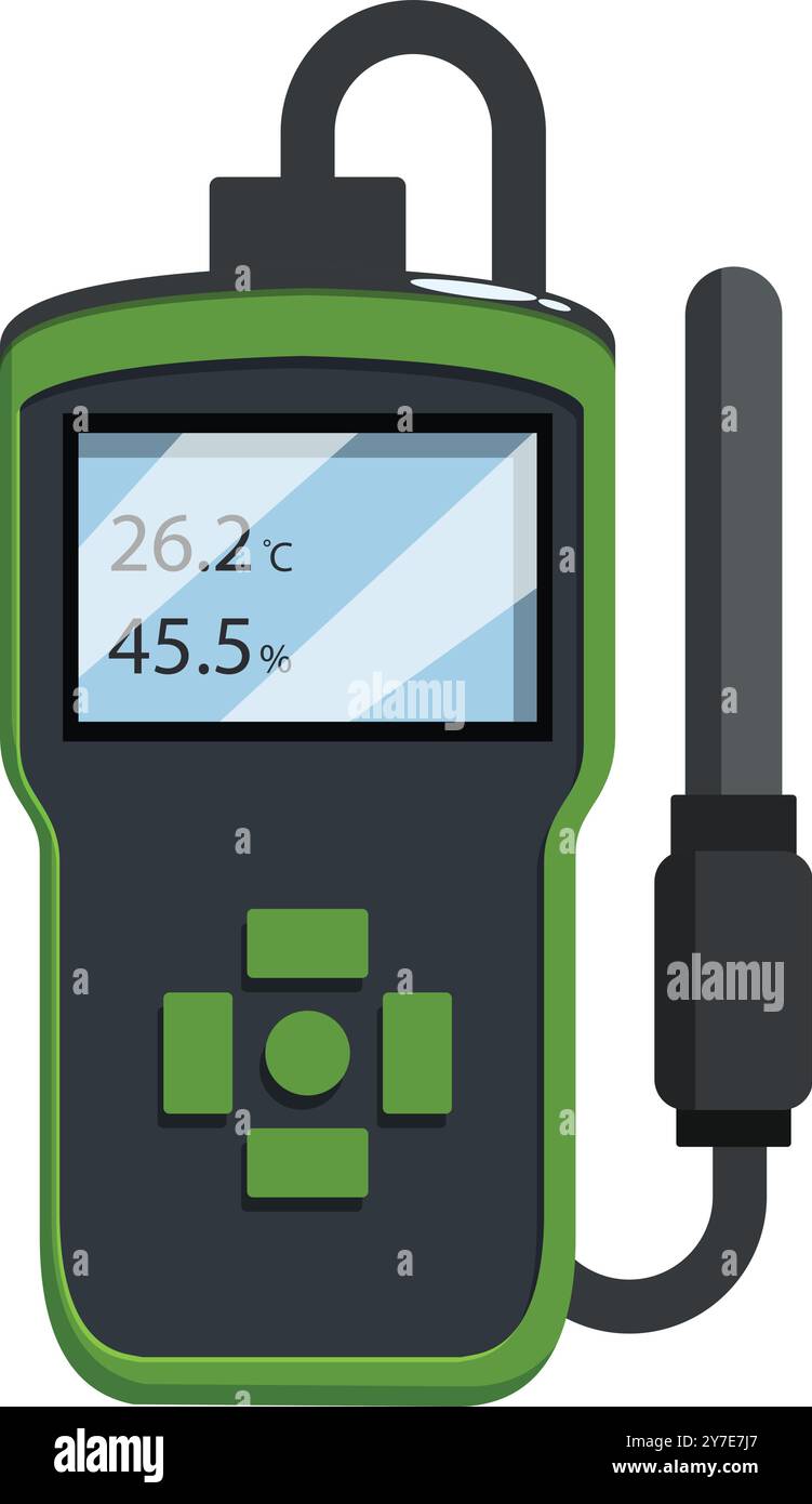 Digital thermo hygrometer measuring temperature and humidity level ...