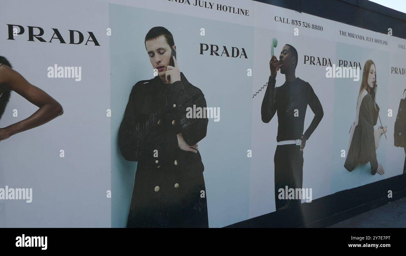 Los Angeles, California, USA 29th September 2024 Prada Posters on ...