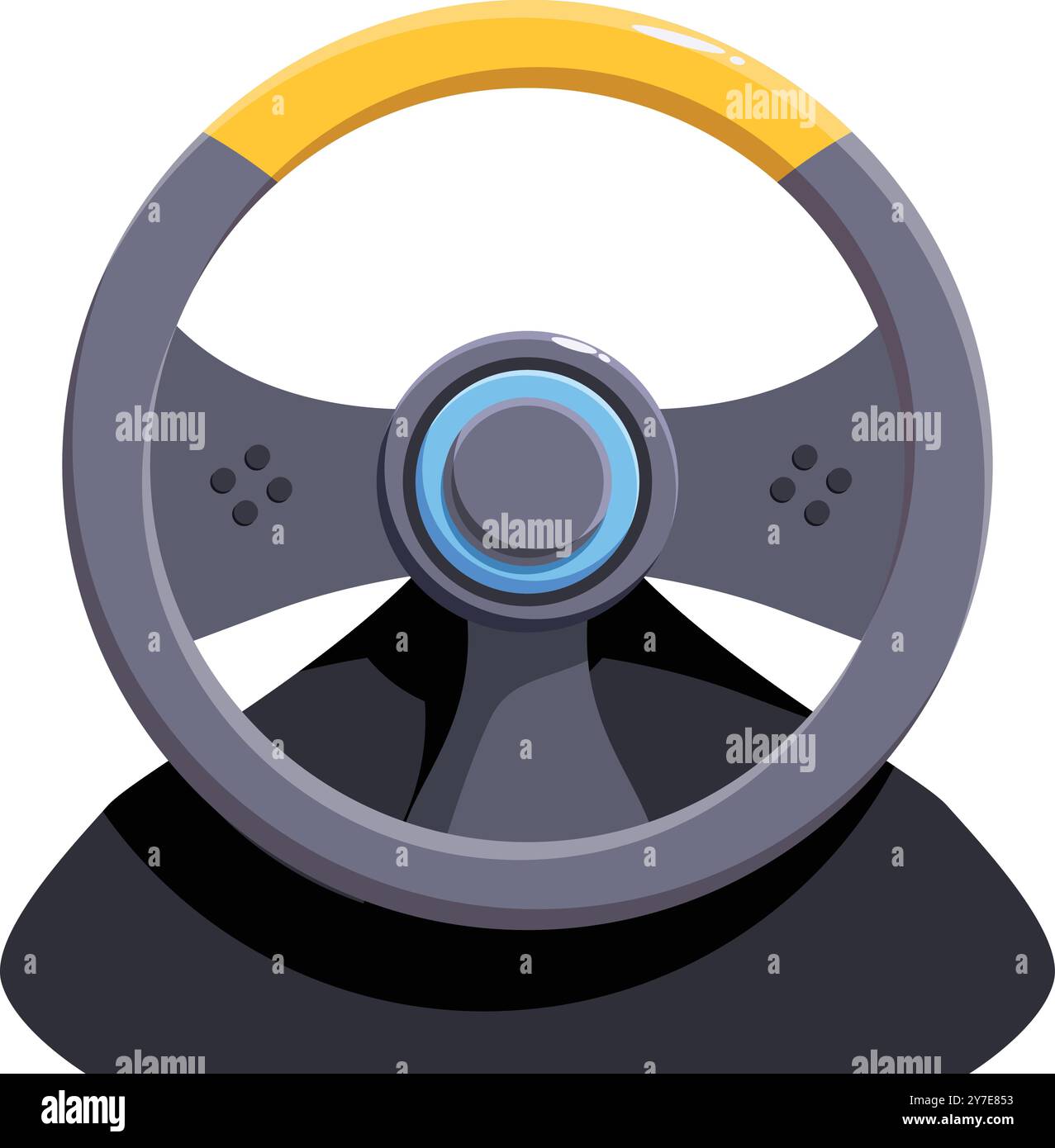 Modern racing steering wheel with yellow inserts, designed for ...