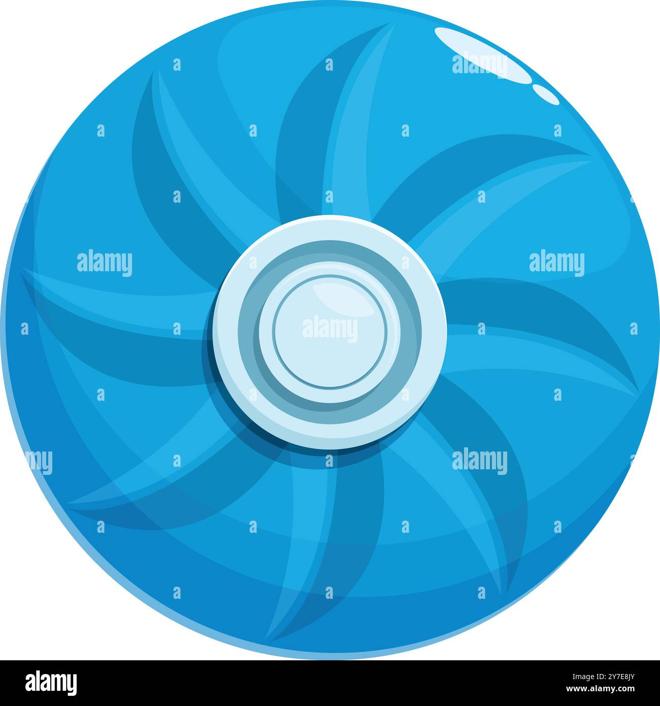 Abstract illustration of a blue round object spinning fast, creating a ...