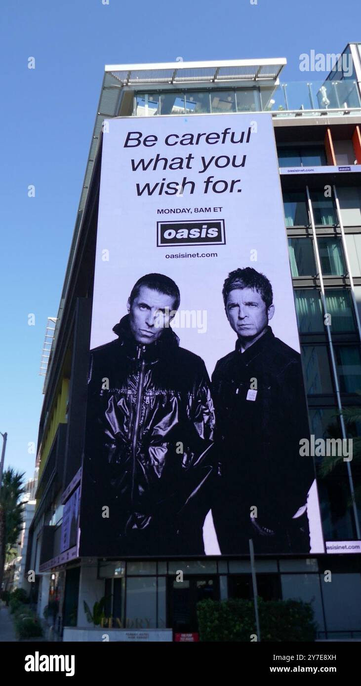 Los Angeles, California, USA 29th September 2024 Oasis Billboard at ...