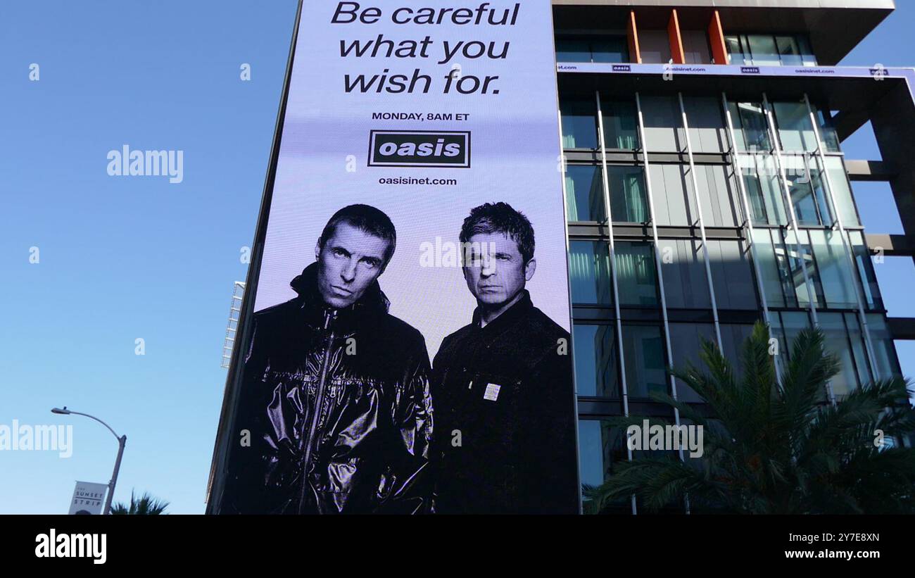 Los Angeles, California, USA 29th September 2024 Oasis Billboard at ...