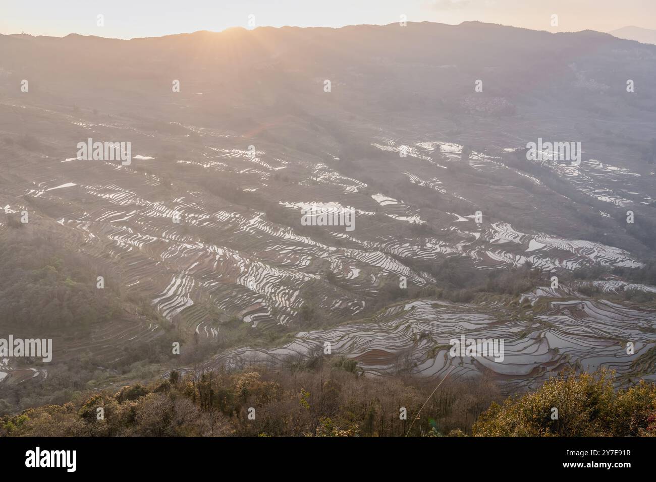 Yuanyang rice terrace from Bada scenic area in Yunnan province, China ...