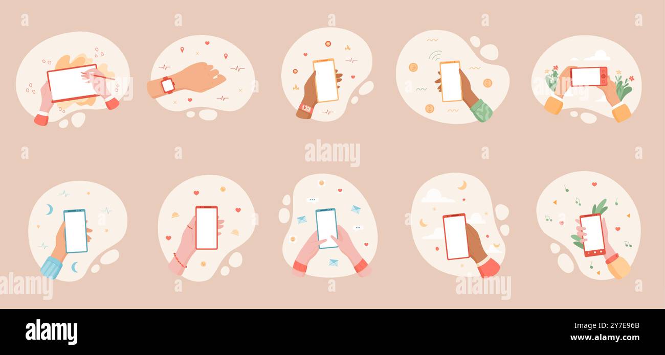 Cartoon Smartphone Hand Set Stock Vector Image & Art - Alamy