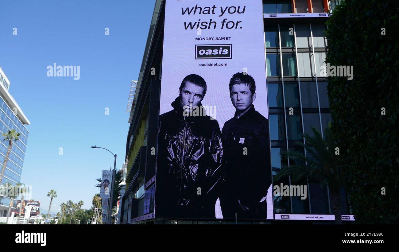 Los Angeles, California, USA 29th September 2024 Oasis Billboard at ...