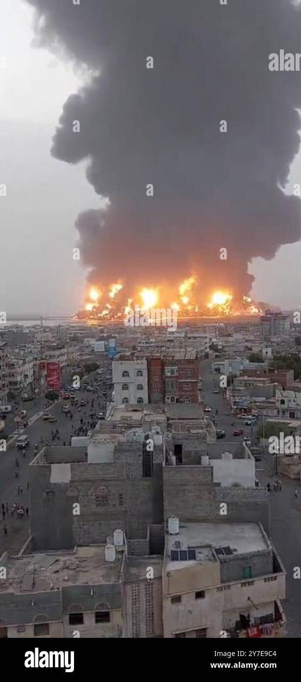 Hodeidah. 30th Sep, 2024. This screenshot from a video taken on Sept ...