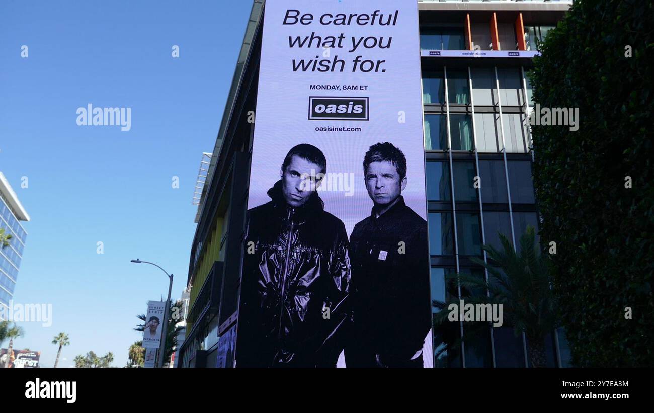 Los Angeles, California, USA 29th September 2024 Oasis Billboard at ...
