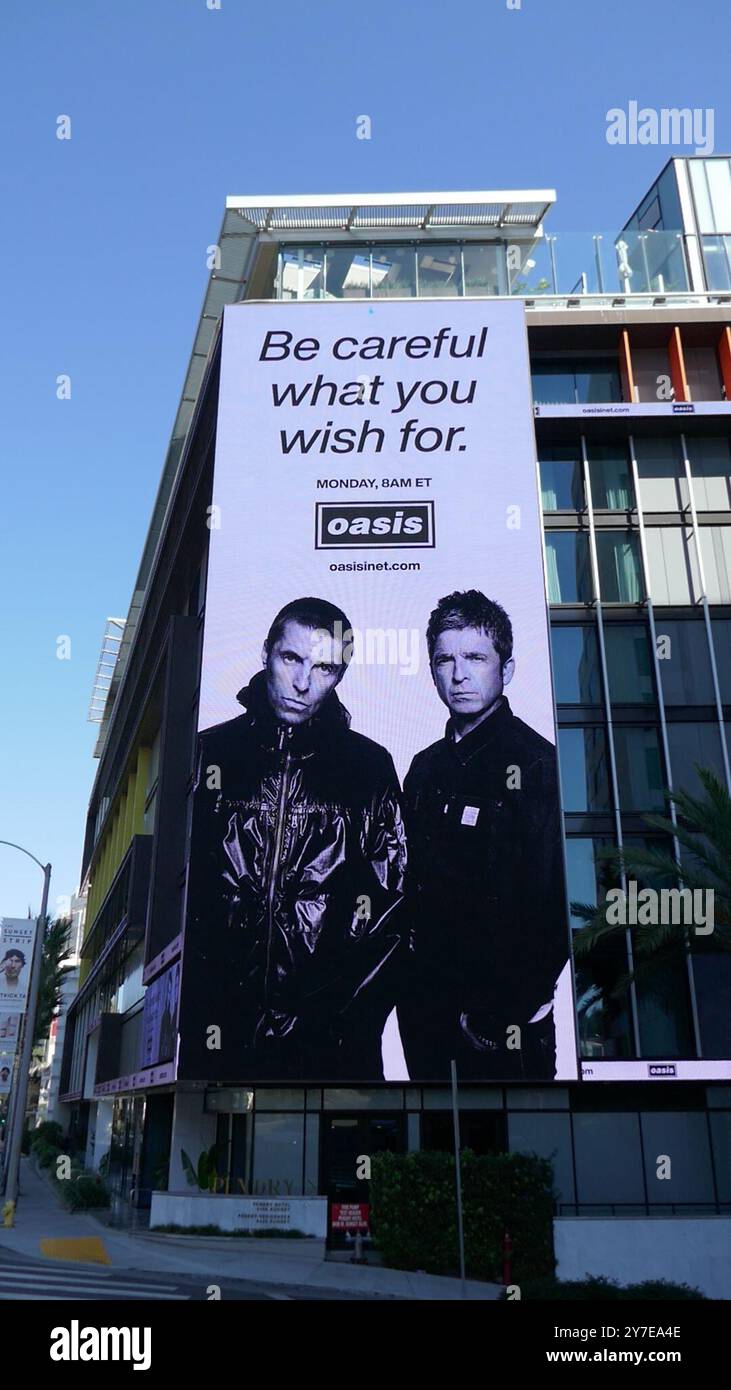 Los Angeles, California, USA 29th September 2024 Oasis Billboard at ...