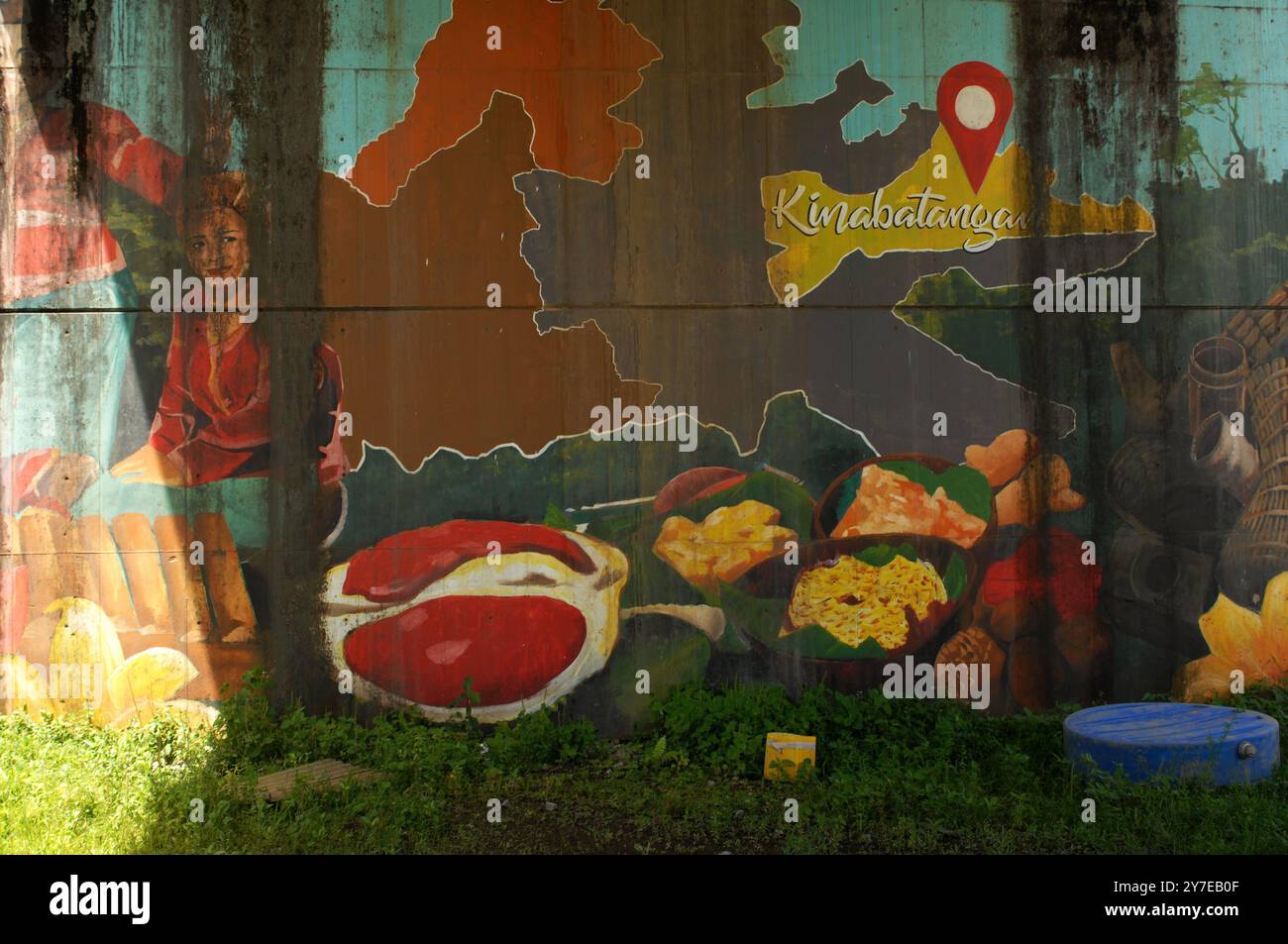 Painted mural of food, Kinabatangan, Sabah, Malaysia Stock Photo - Alamy