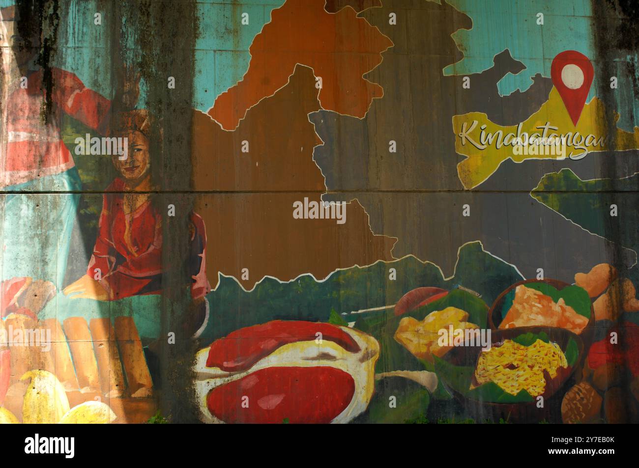 Painted mural of food, Kinabatangan, Sabah, Malaysia Stock Photo - Alamy