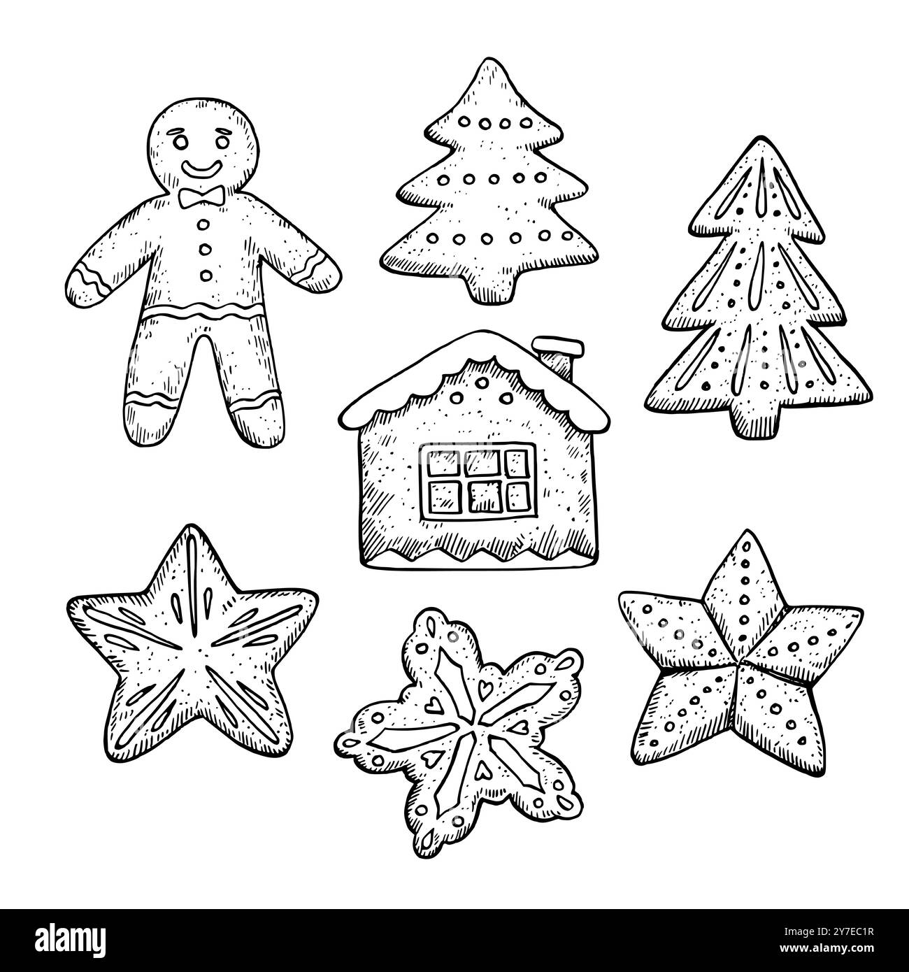 Gingerbread cookies in man shape and shape of stars, snowflake ...