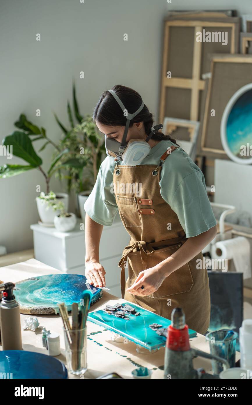 Creative female artist finishing hi-res stock photography and images ...