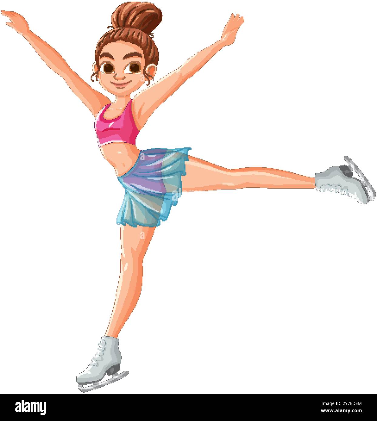 Young girl performing an ice skating pose Stock Vector Image & Art - Alamy