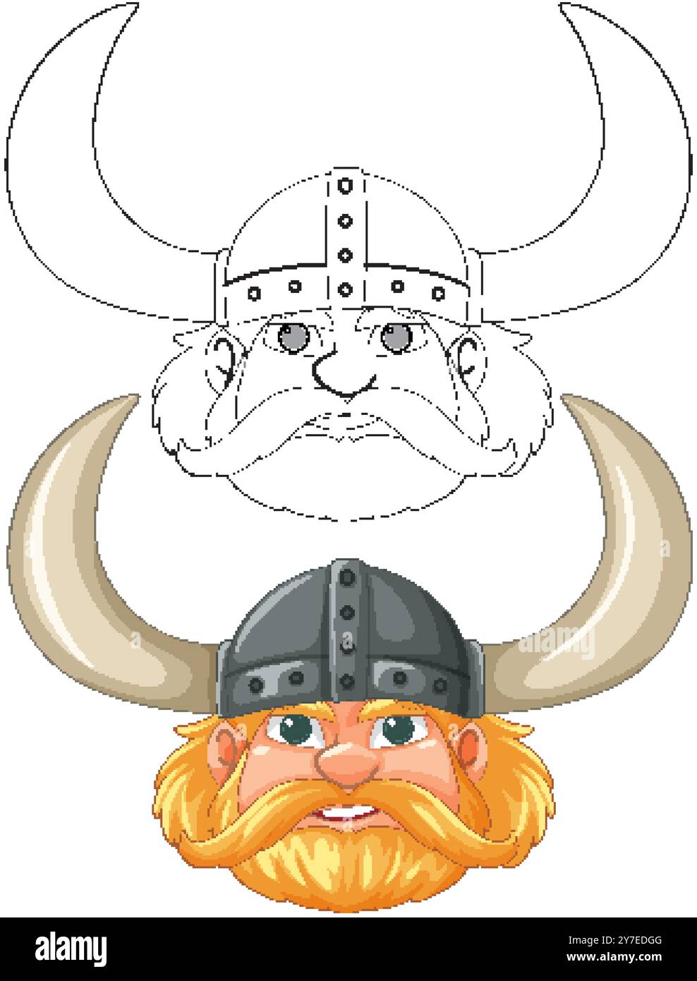 Color and outline of Viking warrior head Stock Vector Image & Art - Alamy