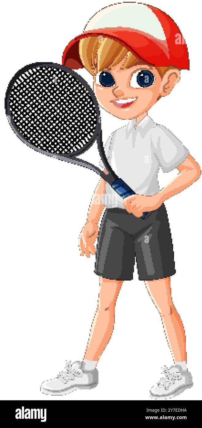 Cartoon tennis player holding a racket Stock Vector Image & Art - Alamy