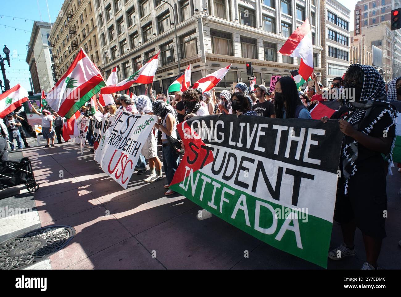 September 29, 2024, Hands Off Lebanon, Los Angeles, California Pershing ...