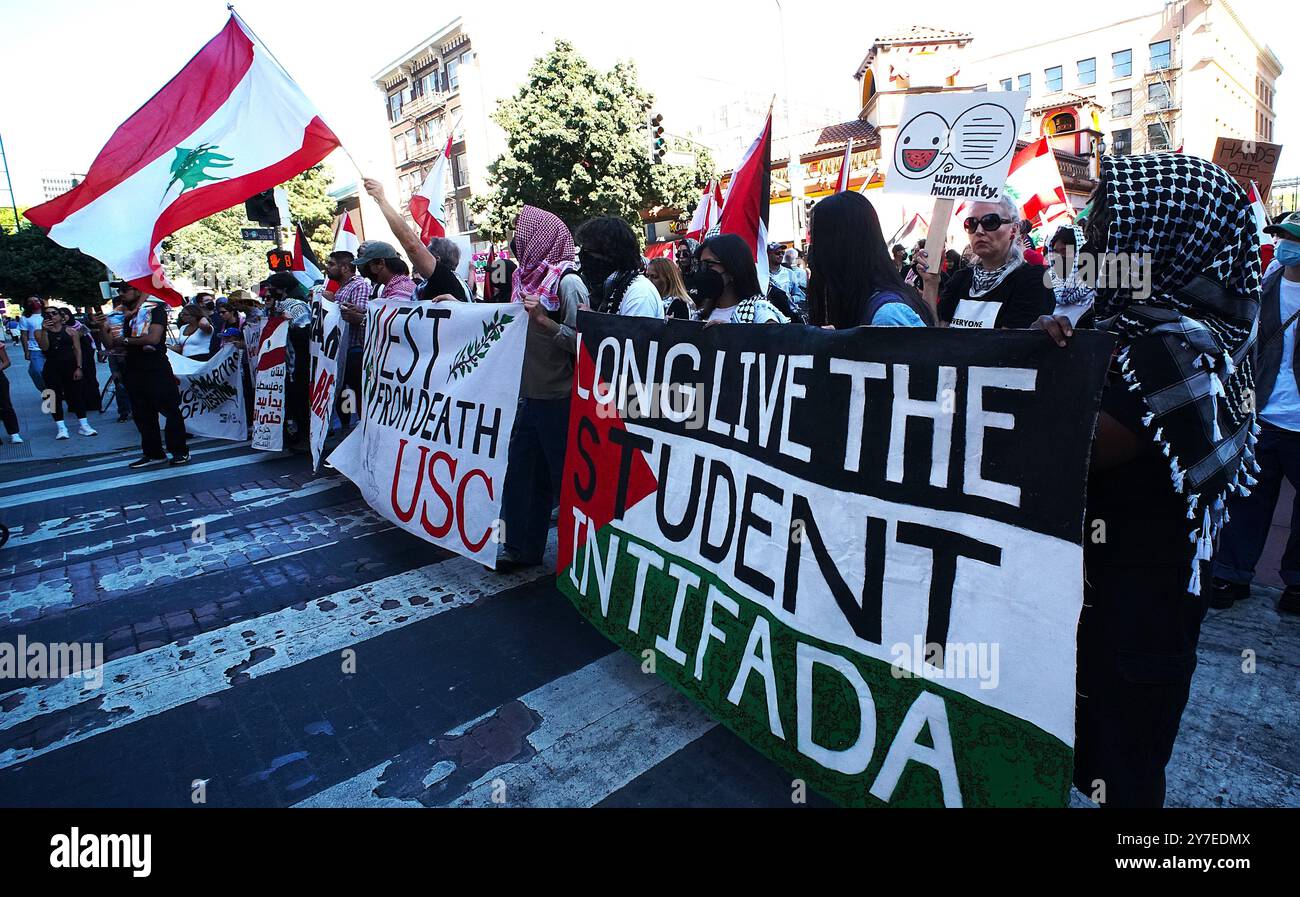 September 29, 2024, Hands Off Lebanon, Los Angeles, California Pershing ...