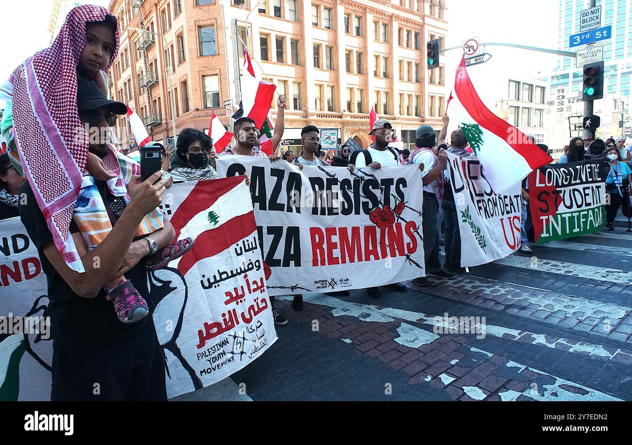 September 29, 2024, Hands Off Lebanon, Los Angeles, California Pershing ...