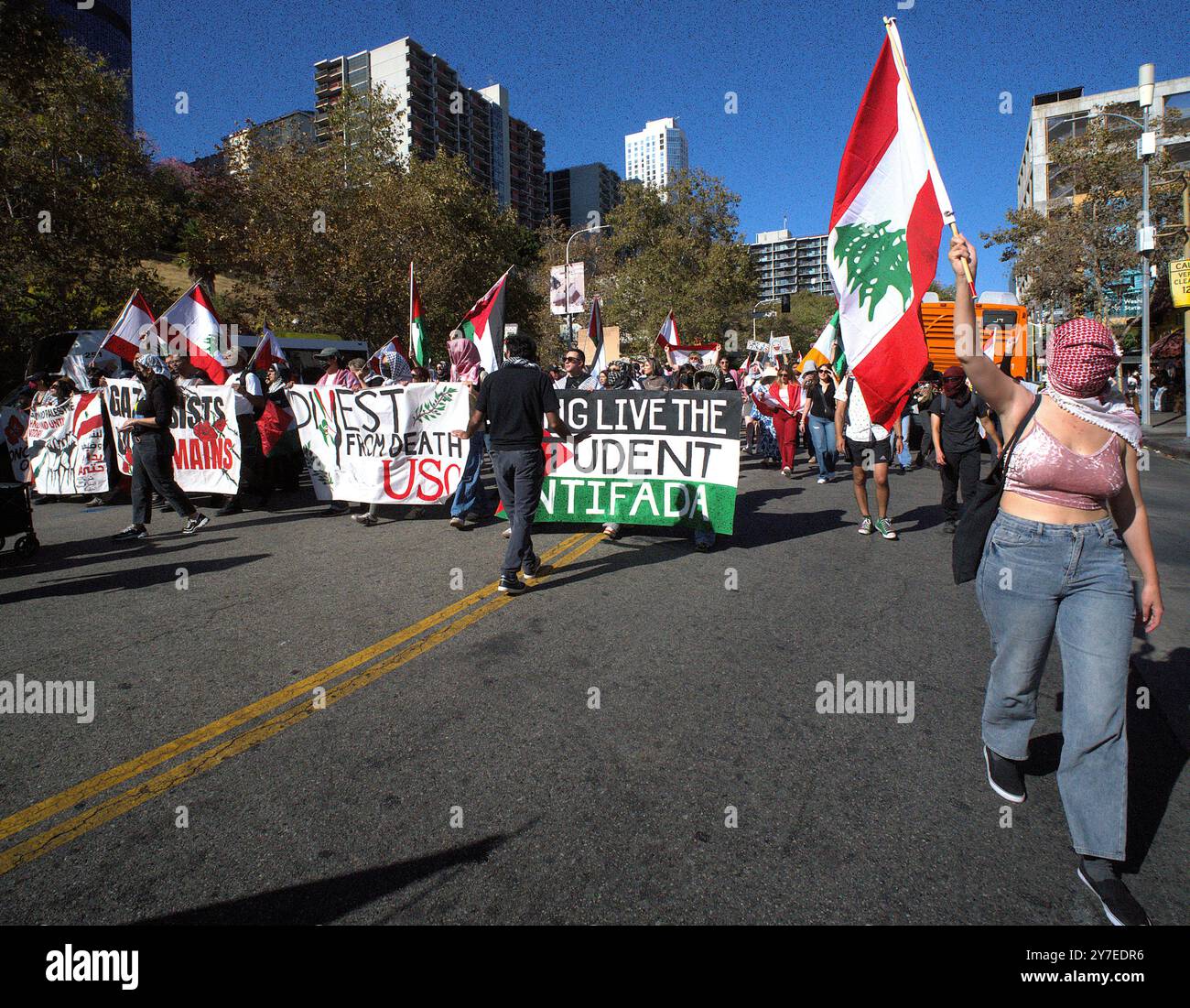 September 29, 2024, Hands Off Lebanon, Los Angeles, California Pershing ...