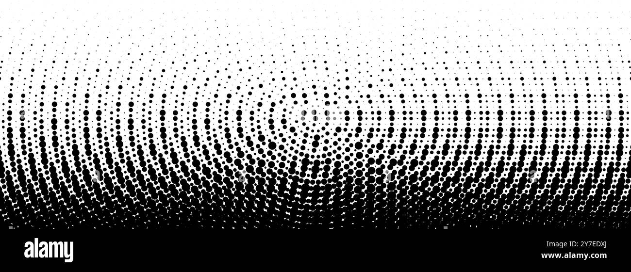 Dotted halftone gradient texture. Fading wavy polka dot background. Dot ...