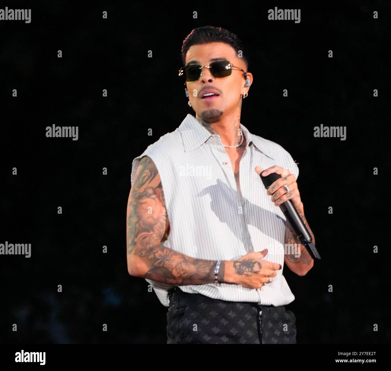 Photo by: zz/XPX/STAR MAX/IPx 2024 9/28/24 Rauw Alejandro performing in ...