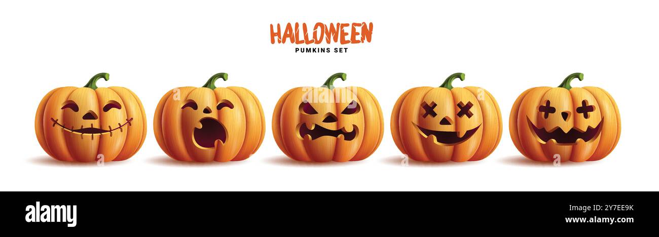 Pumpkins halloween pumpkin face faces Stock Vector Images - Alamy