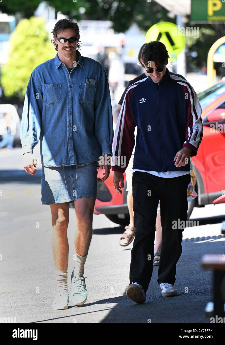 Brisbane, Australia. 30th Sep, 2024. Joe Daniher (left) and James ...