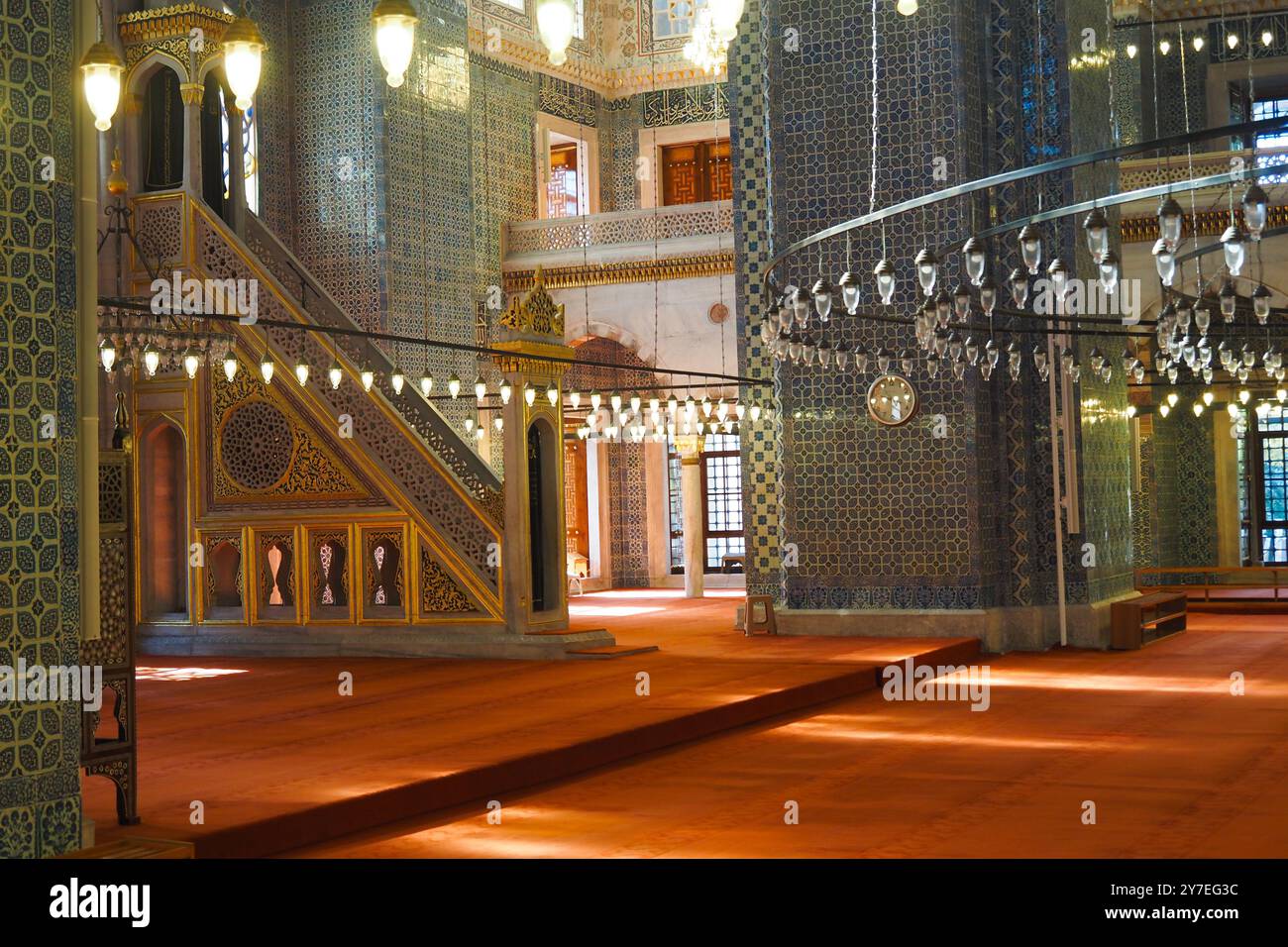 Turkey istanbul 18 july 2023. The colorful mosques stunning interior features intricate tile ...