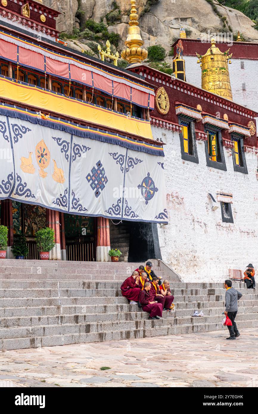 LHASA, TIBET, China - MAY 1, 2022: Female Tibetan buddhism monks at ...