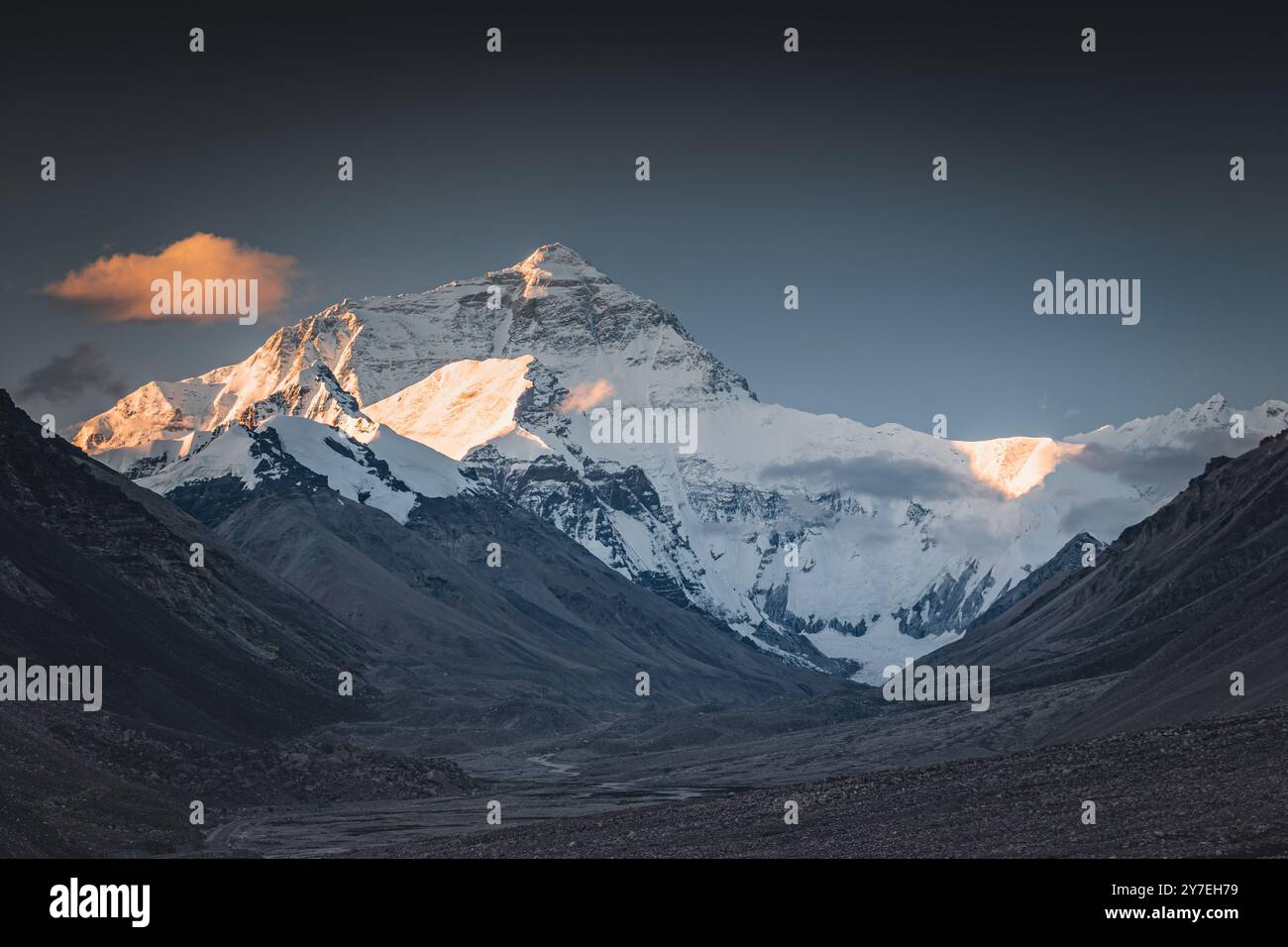 Everest base camp. Taken in the base camp of north side Everest. Over ...