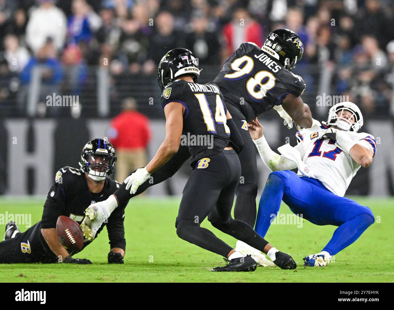 Baltimore, Maryland, on Sunday, September 29, 2024. Baltimore Ravens ...