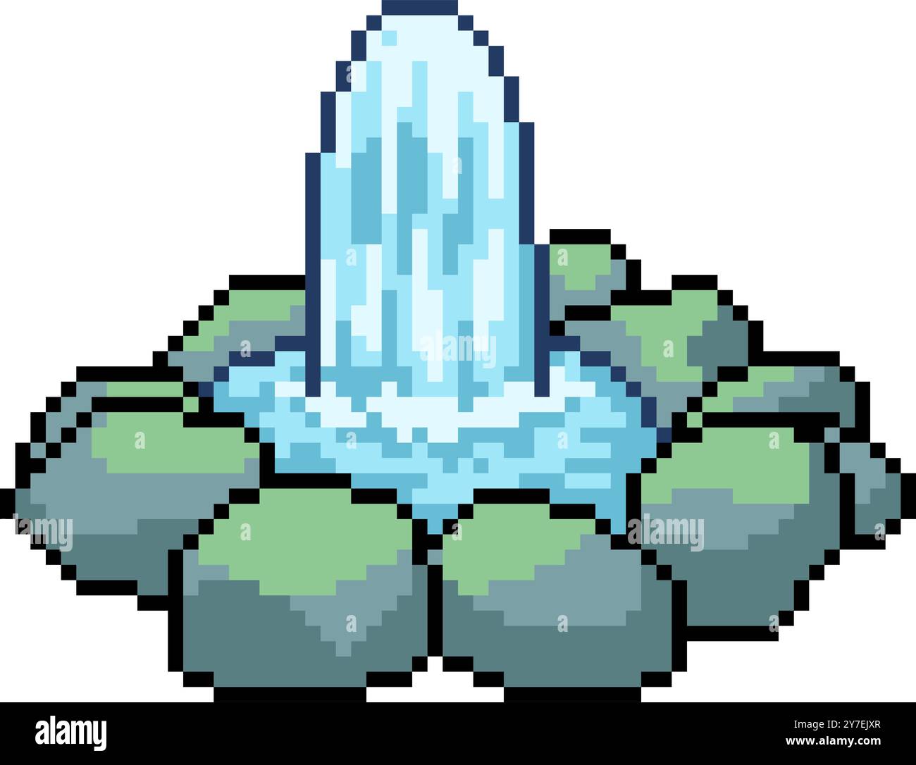 pixel art of outdoor fountaingarden isolated background Stock Vector ...