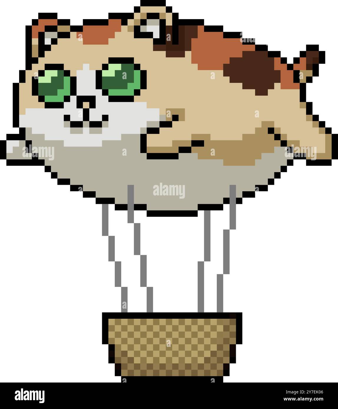 pixel art of fat cat balloon isolated background Stock Vector Image ...