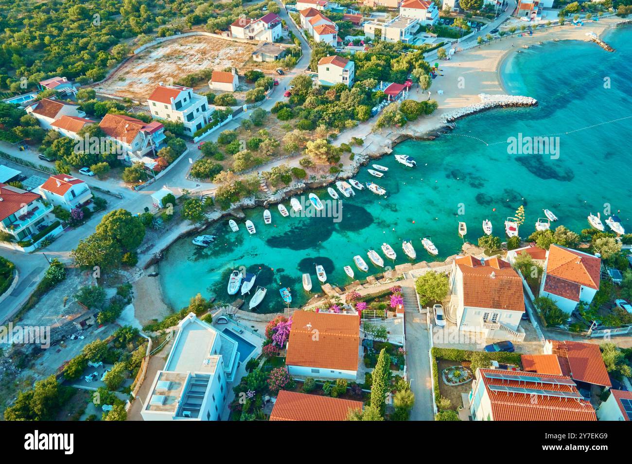 Aerial view houses near seashore hi-res stock photography and images ...