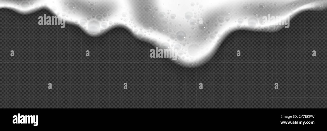 White foam flow isolated on transparent background. Vector realistic ...