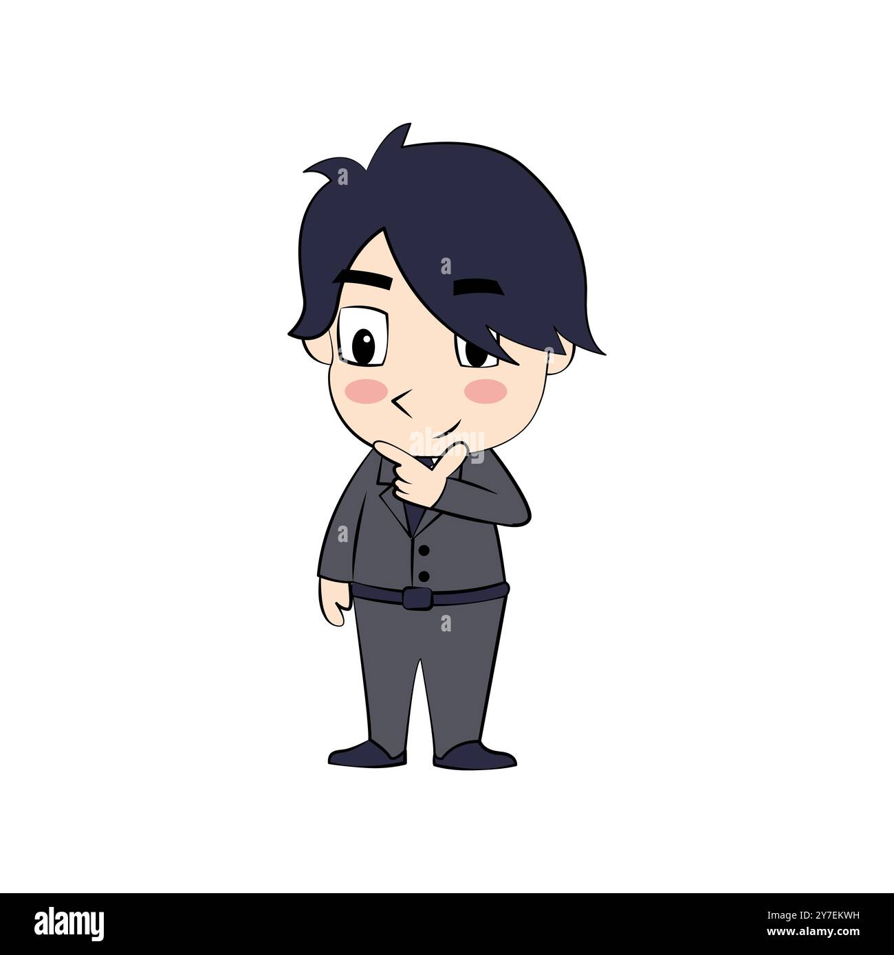 Cute cartoon of businessman which put on suit,vector illustration Stock ...