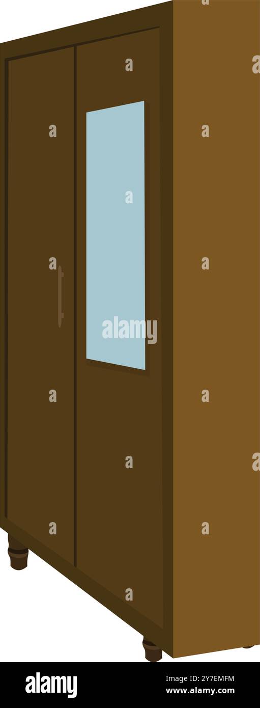 Isolated Almirah Vector Illustration Graphic white background. brown ...