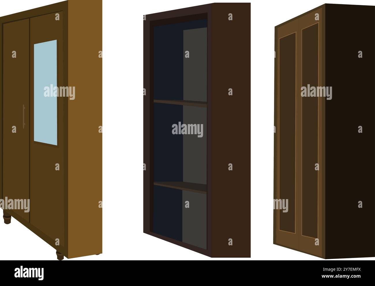 Cupboard Collection for cartoon. Isolated with white background ...