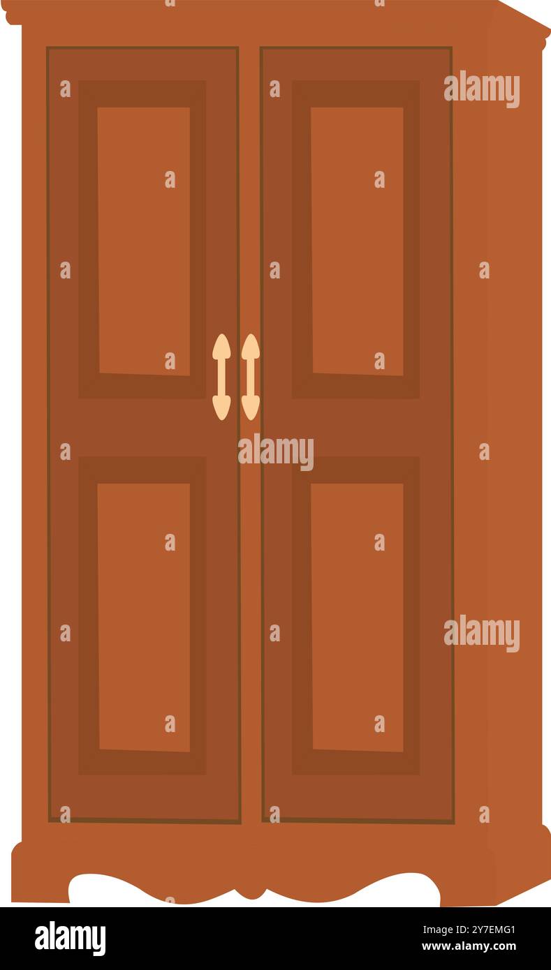 Isolated Almirah Vector Illustration Graphic. brown cupboard vector ...
