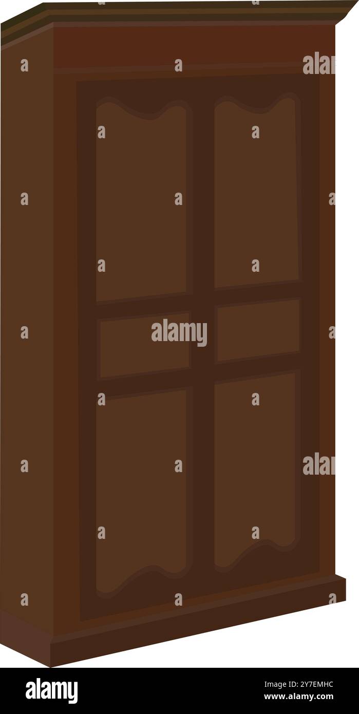 Isolated Almirah Vector Illustration Graphic. brown cupboard vector ...