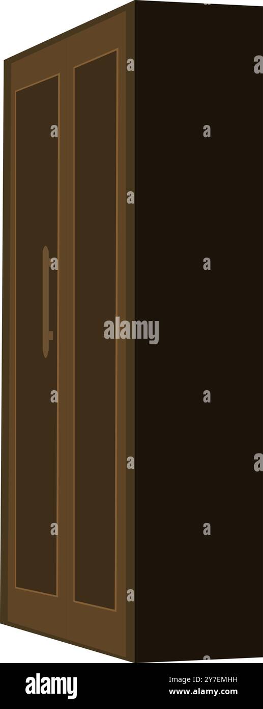 Brown Sideview cupboard Design isolated background design for cartoon ...