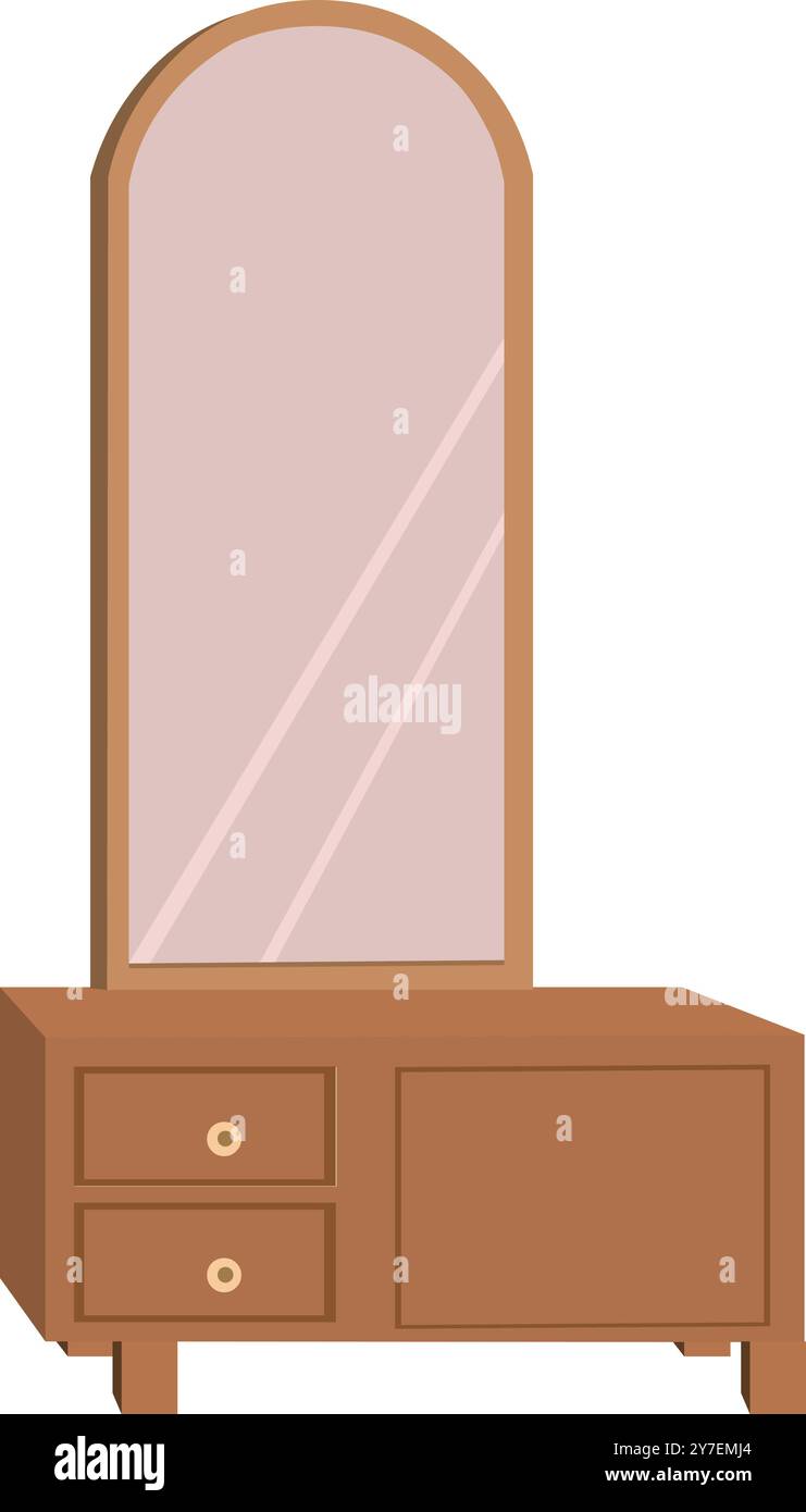 Dressing table design isolated vector illustration for 2d cartoon ...