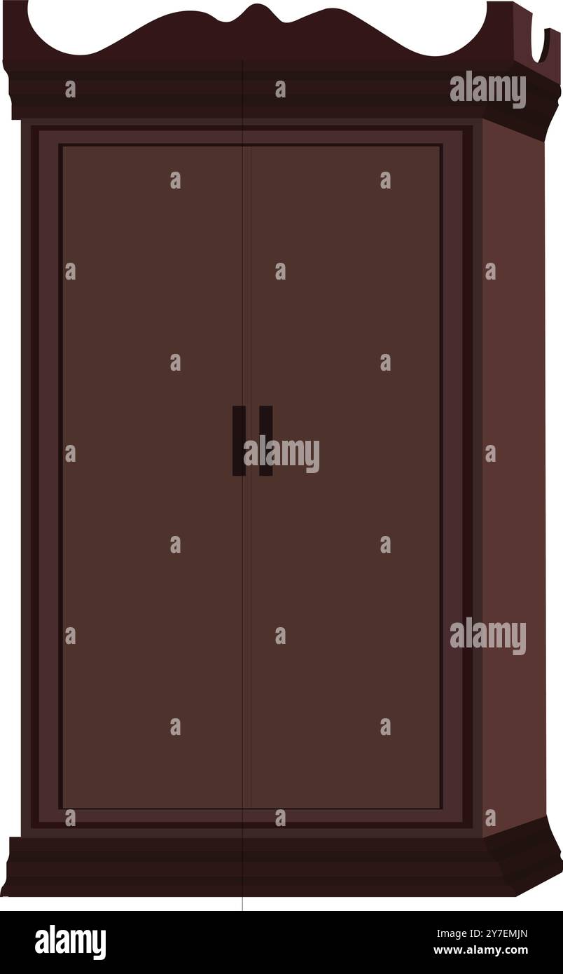 Empty dark brown wardrobe Stock Vector Images - Alamy