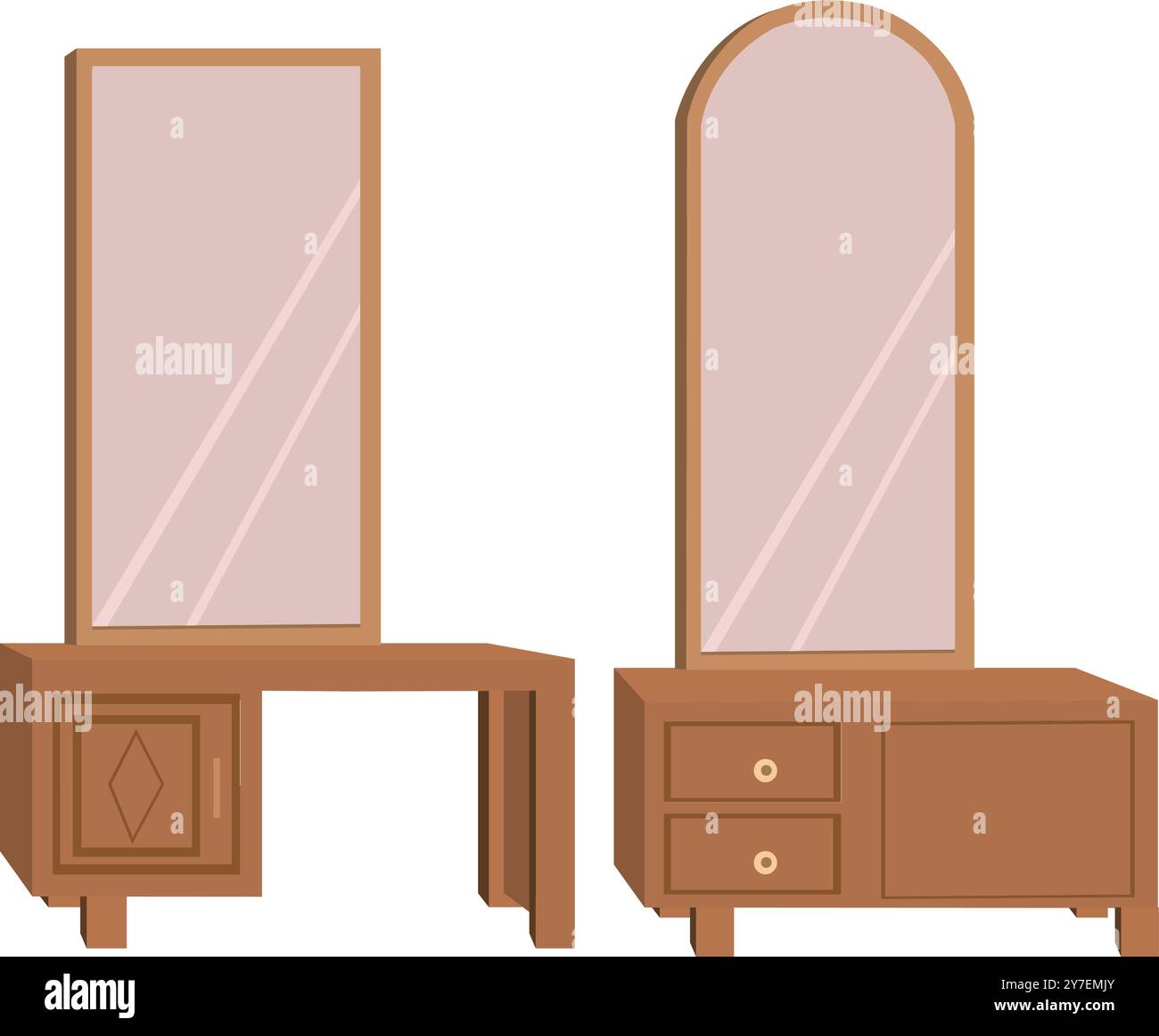 Set of Dressing table design isolated vector illustration collection ...