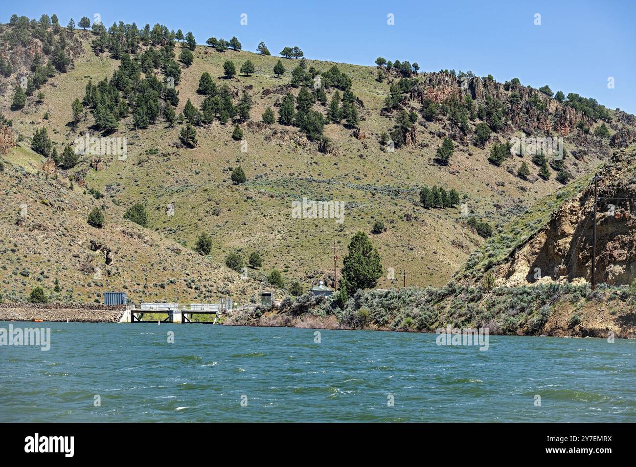 The Unity Dam and reservoir on the Burnt River near Hereford in Oregon ...